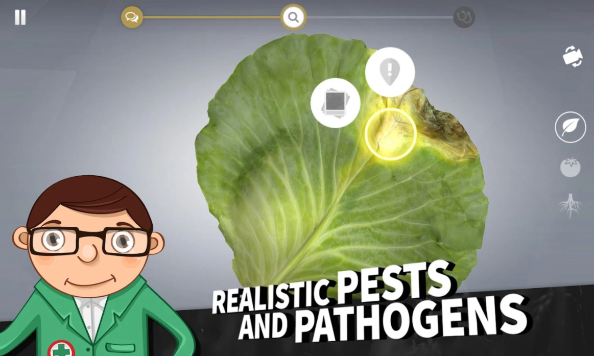 Simulation app for improved plant-health diagnosis skills
